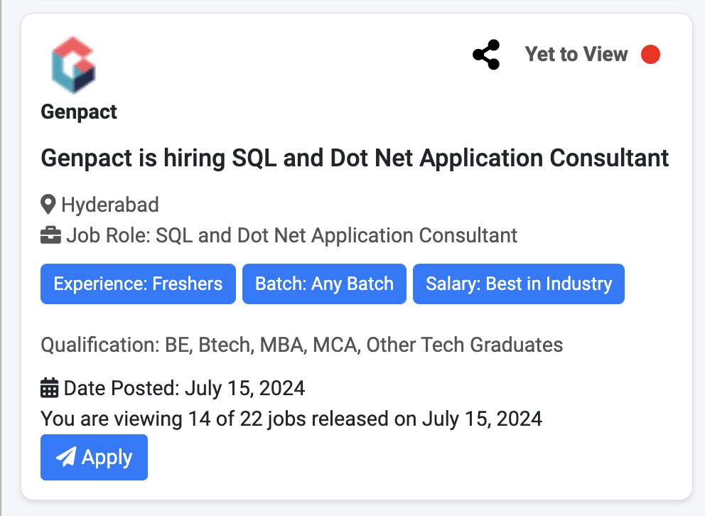 Rahul Maurya on LinkedIn: Genpact is hiring SQL and Dot Net Application ... Rahul Maurya on LinkedIn: Genpact is hiring SQL and Dot Net Application ...