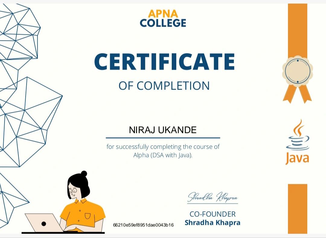 Niraj Ukande on LinkedIn: #java #programming #dsa #apnacollege Niraj Ukande on LinkedIn: #java #programming #dsa #apnacollege