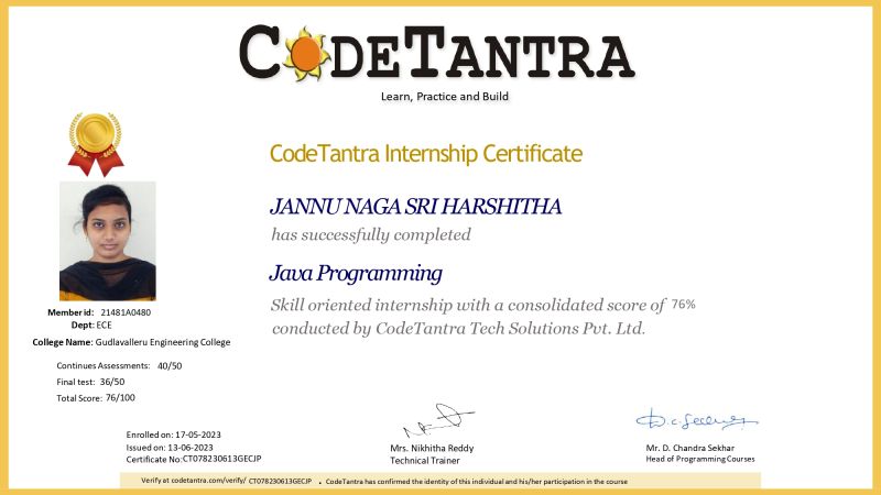Naga Sri Harshitha Jannu on LinkedIn: Hi all, I have successfully ... Naga Sri Harshitha Jannu on LinkedIn: Hi all, I have successfully ...