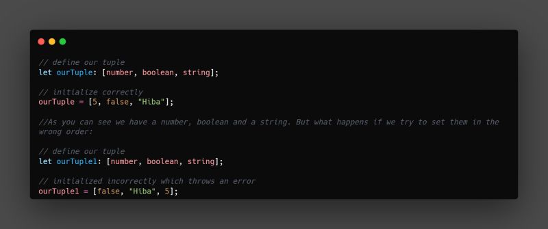 Hiba Zia on LinkedIn: #typescript #tuples #learning #coding #programming Hiba Zia on LinkedIn: #typescript #tuples #learning #coding #programming