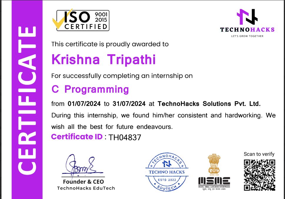 Krishna Tripathi on LinkedIn: #connections #internship #cprogramming # ... Krishna Tripathi on LinkedIn: #connections #internship #cprogramming # ...