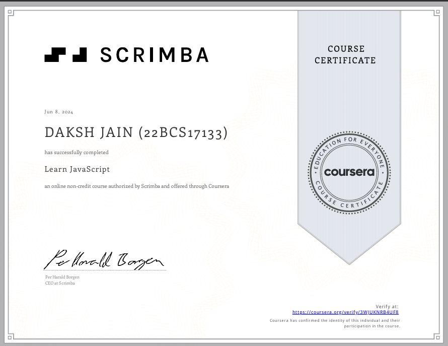 Daksh Jain on LinkedIn: #javascript #learningjourney # ... Daksh Jain on LinkedIn: #javascript #learningjourney # ...