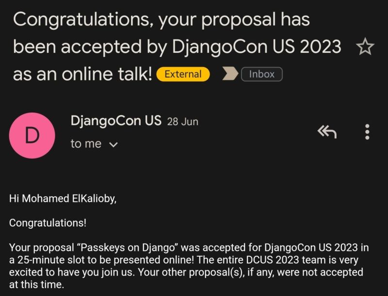 Mohamed El-Kalioby on LinkedIn: #passkeys #django #djangoconus Mohamed El-Kalioby on LinkedIn: #passkeys #django #djangoconus