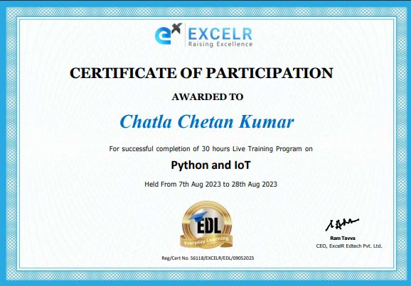CHETAN KUMAR CHATLA on LinkedIn: #python #iot #continuouslearning # ... CHETAN KUMAR CHATLA on LinkedIn: #python #iot #continuouslearning # ...