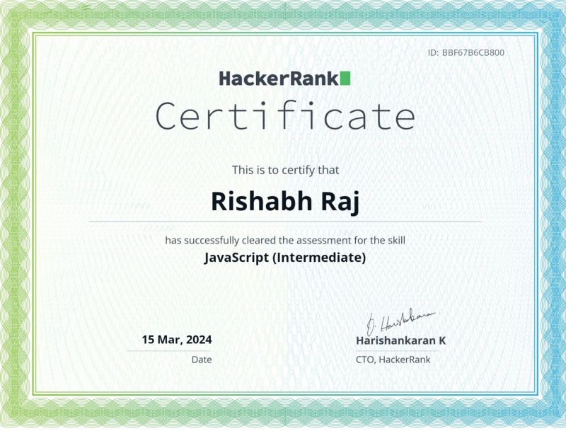 Rishabh Raj on LinkedIn: #javascript #javascriptdeveloper #hackerrank # ... Rishabh Raj on LinkedIn: #javascript #javascriptdeveloper #hackerrank # ...