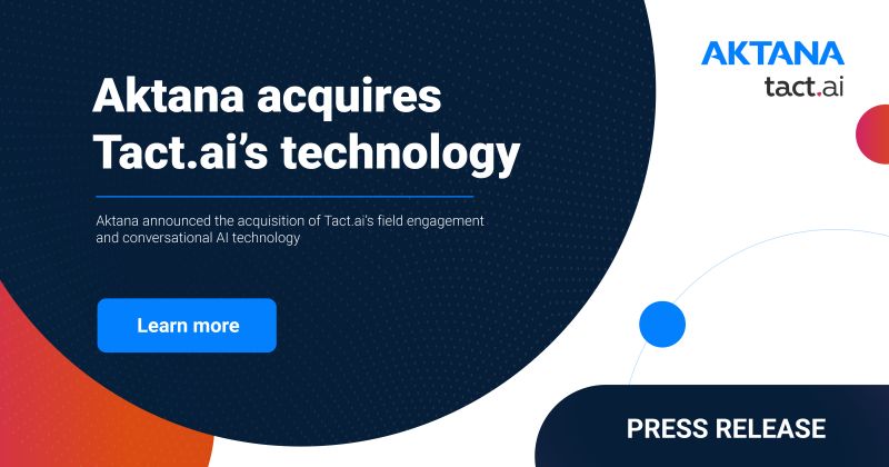 Aktana on LinkedIn: Aktana Acquires Tact.ai’s Field Engagement and ... Aktana on LinkedIn: Aktana Acquires Tact.ai’s Field Engagement and ...