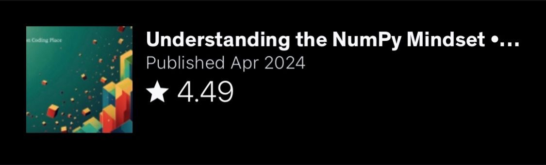 Stephen Gruppetta on LinkedIn: The ratings for Understanding the NumPy ... Stephen Gruppetta on LinkedIn: The ratings for Understanding the NumPy ...