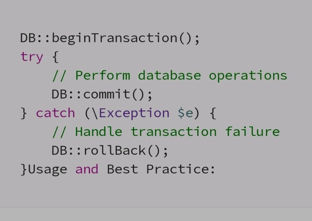 How laravel can start a database transaction | marah mansour posted on ... How laravel can start a database transaction | marah mansour posted on ...