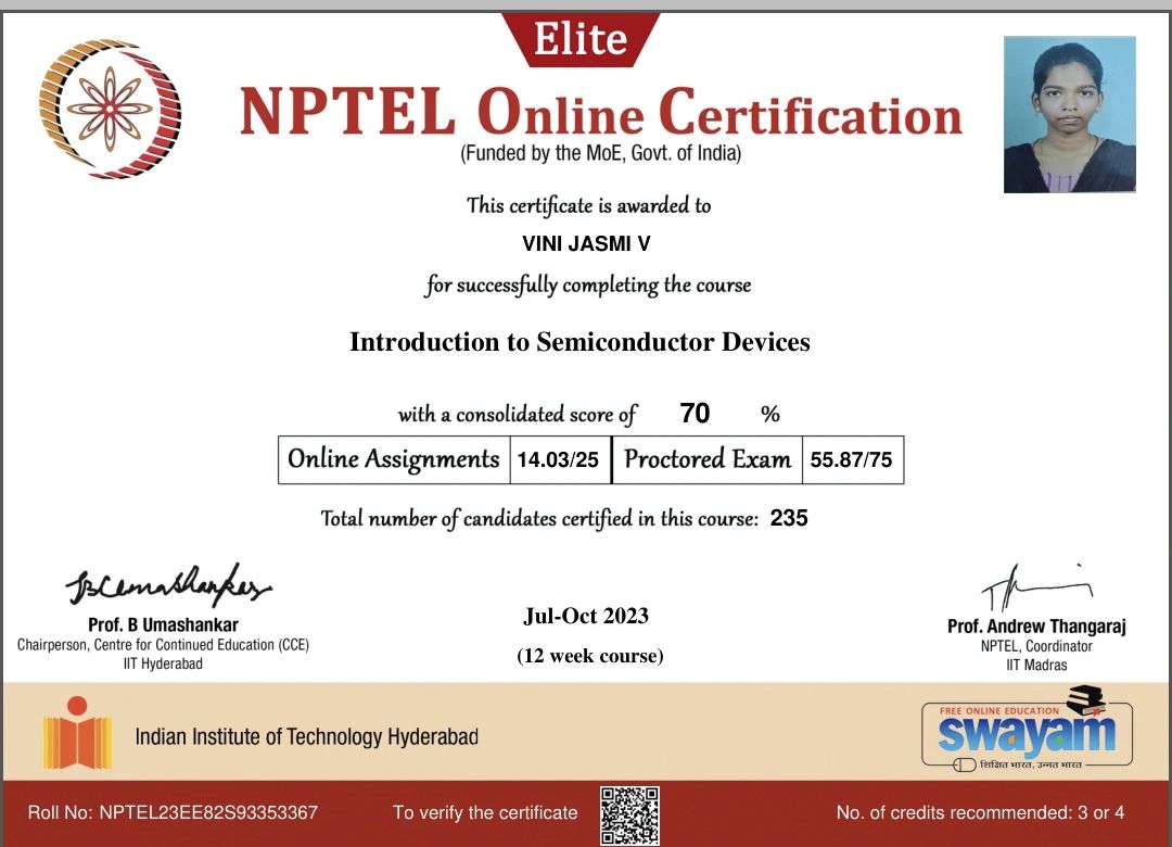 Vini Jasmi V on LinkedIn: #nptelcertification Vini Jasmi V on LinkedIn: #nptelcertification