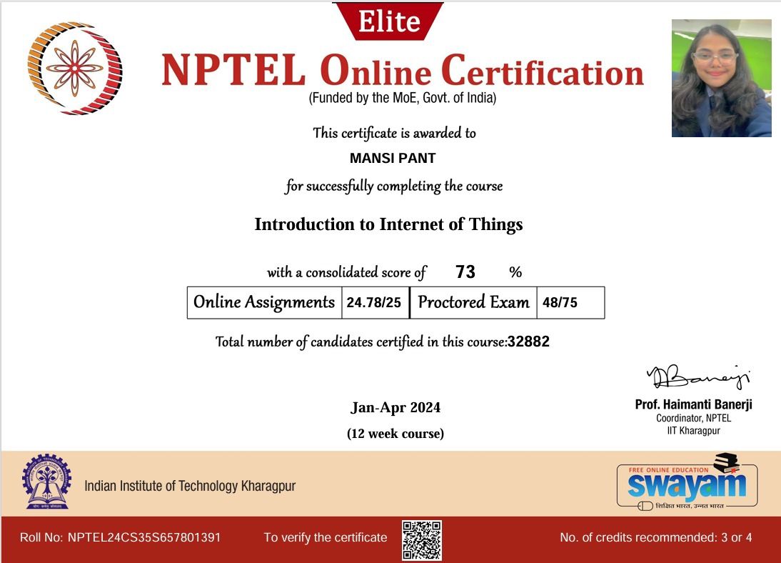 Mansi Pant on LinkedIn: #iot #continuouslearning Mansi Pant on LinkedIn: #iot #continuouslearning