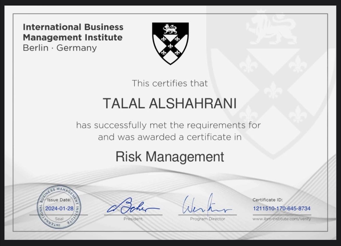 TALAL ,IFCE,CRMO,GRCP,GRCA,IPMP, on LinkedIn: تسرني مشاركة أنني حصلت ... TALAL ,IFCE,CRMO,GRCP,GRCA,IPMP, on LinkedIn: تسرني مشاركة أنني حصلت ...