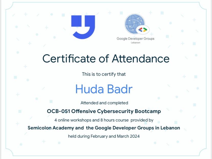Huda Badr on LinkedIn: #cybersecurity #learningjourney # ... Huda Badr on LinkedIn: #cybersecurity #learningjourney # ...