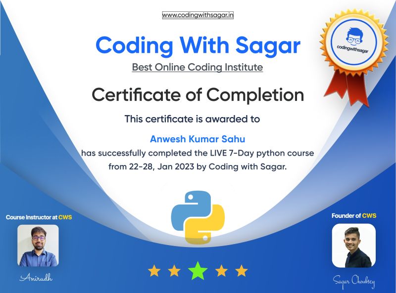Anwesh Kumar Sahu on LinkedIn: #python Anwesh Kumar Sahu on LinkedIn: #python