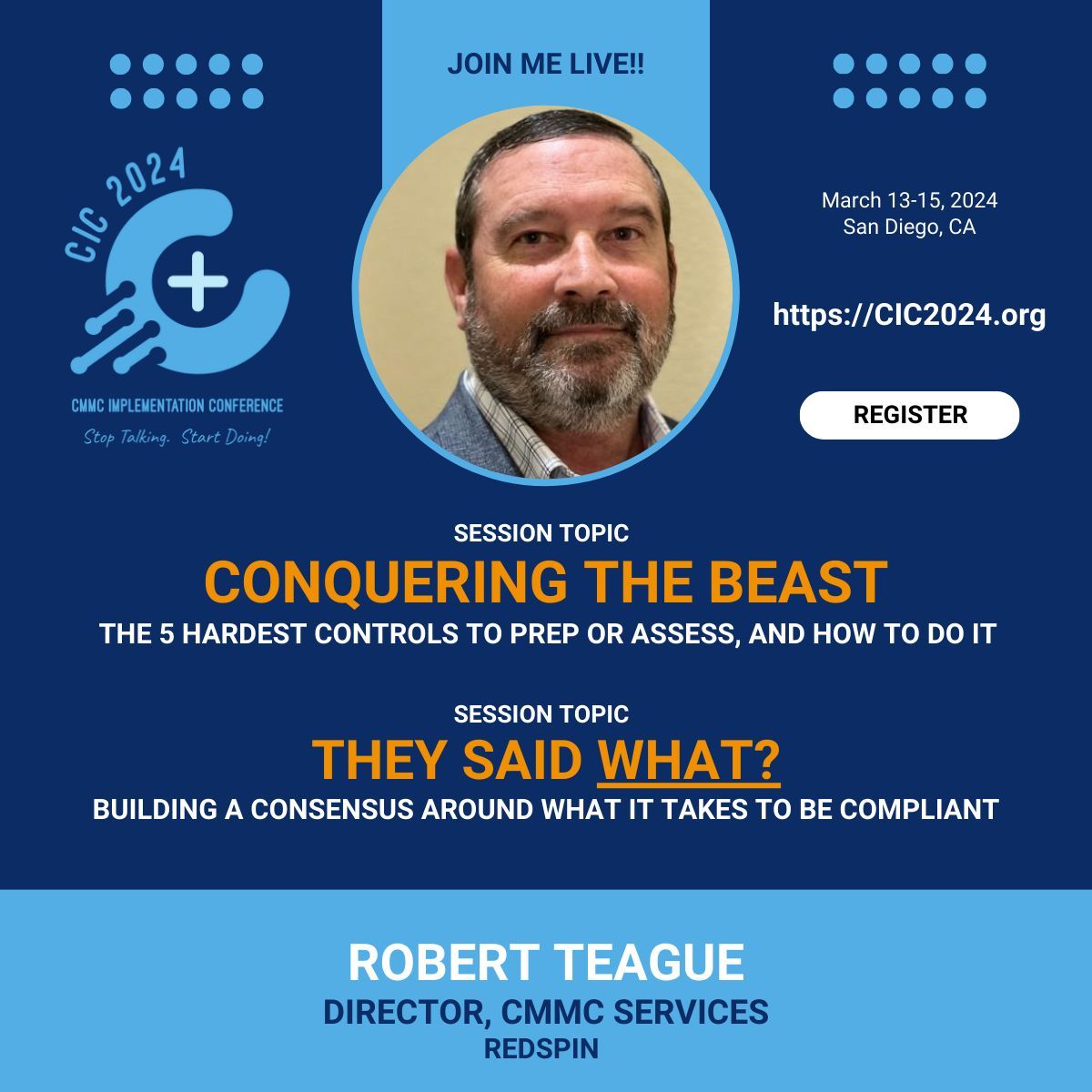 Robert J. Teague, MBA, CMMC CA, CMMC CP on LinkedIn: If you are coming ... Robert J. Teague, MBA, CMMC CA, CMMC CP on LinkedIn: If you are coming ...