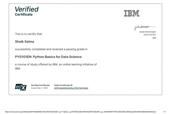 Salma Sk on LinkedIn: iam successfully completed python basics for data ... Salma Sk on LinkedIn: iam successfully completed python basics for data ...