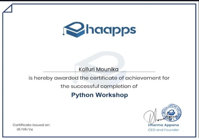 Mounika Kolluri on LinkedIn: #python #programming #coding #workshop # ... Mounika Kolluri on LinkedIn: #python #programming #coding #workshop # ...