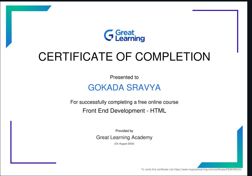 Gokada Sravya on LinkedIn: #greatlearning #html #frontenddevelopment # ... Gokada Sravya on LinkedIn: #greatlearning #html #frontenddevelopment # ...