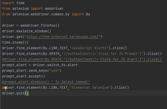 Muna Yousef on LinkedIn: Handling Prompt Alerts using Selenium Python Muna Yousef on LinkedIn: Handling Prompt Alerts using Selenium Python
