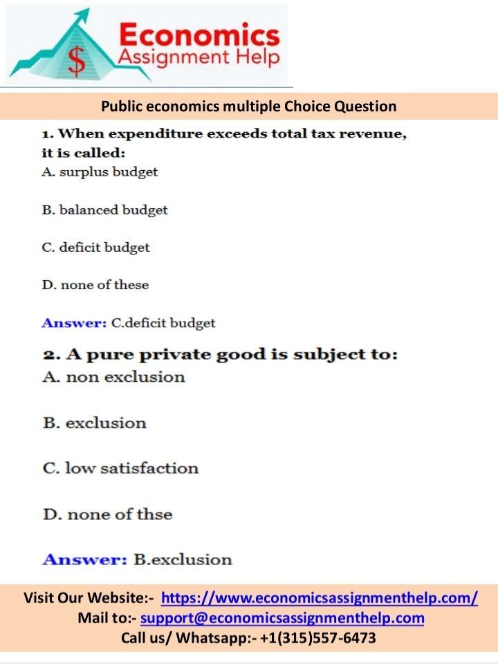 Economics Assignment Help on LinkedIn: Public economics multiple choice ... Economics Assignment Help on LinkedIn: Public economics multiple choice ...
