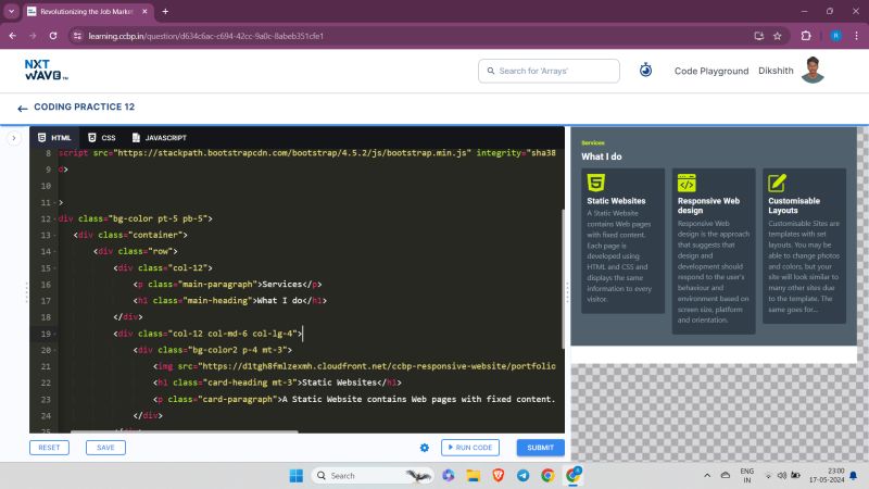 Dikshith Regula on LinkedIn: #day12 #ccbp #nxtwave #coding #programming ... Dikshith Regula on LinkedIn: #day12 #ccbp #nxtwave #coding #programming ...