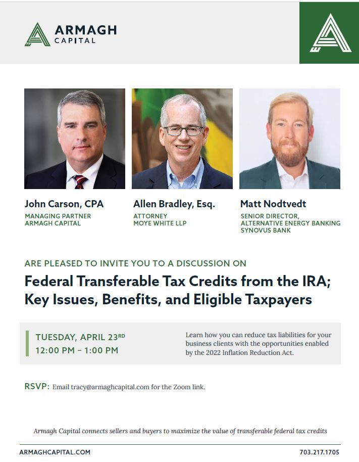 John Carson on LinkedIn: Reduce Federal Taxes with Federal Transferable ... John Carson on LinkedIn: Reduce Federal Taxes with Federal Transferable ...