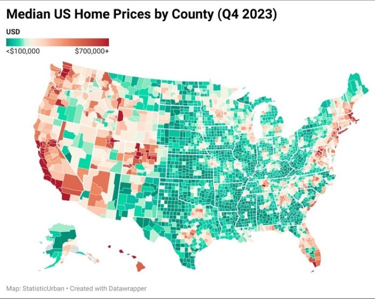 Chuck Cowan on LinkedIn: Here's Median US Home Prices by county Q4… Chuck Cowan on LinkedIn: Here's Median US Home Prices by county Q4…