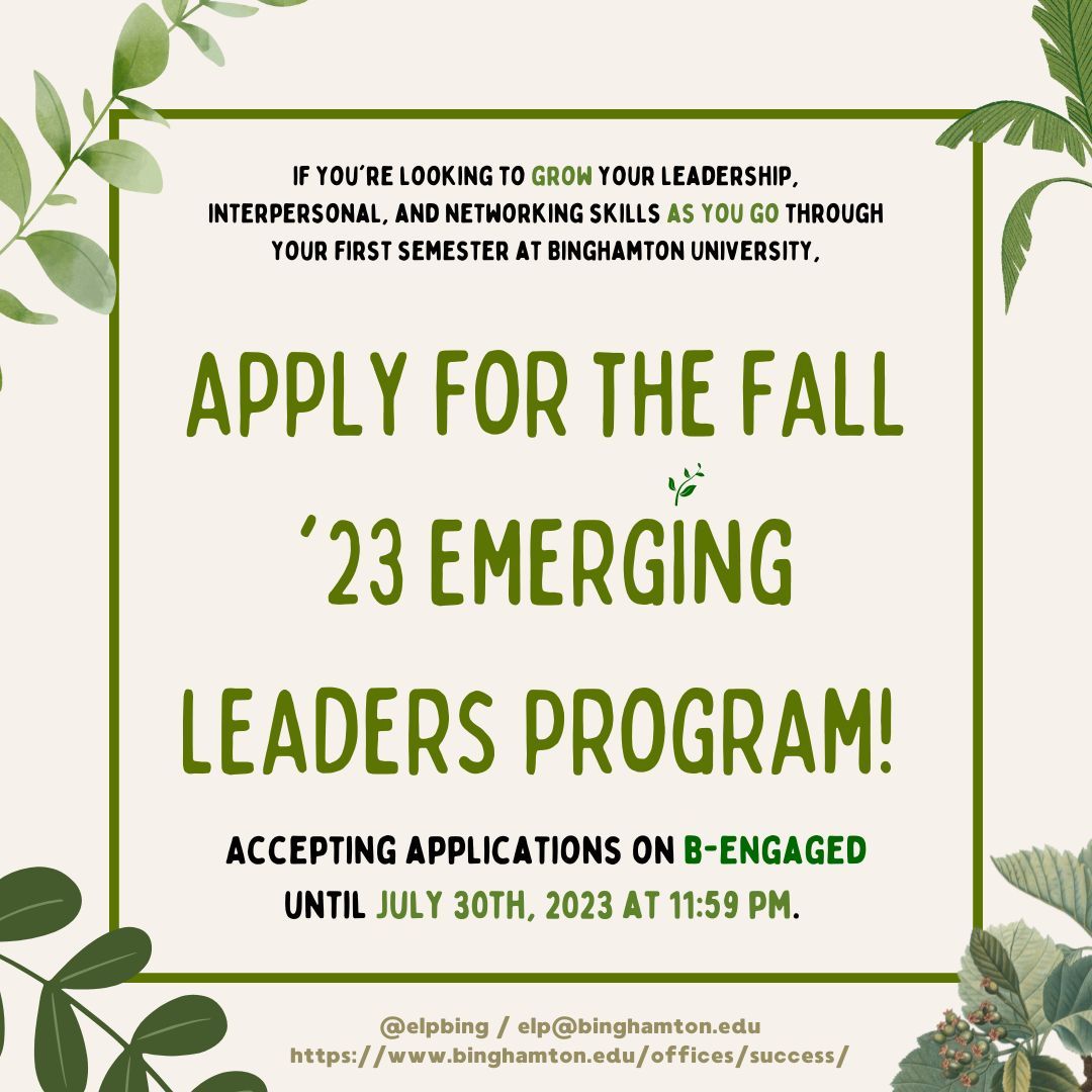 Binghamton University Emerging Leaders Program (ELP) on LinkedIn: # ... Binghamton University Emerging Leaders Program (ELP) on LinkedIn: # ...