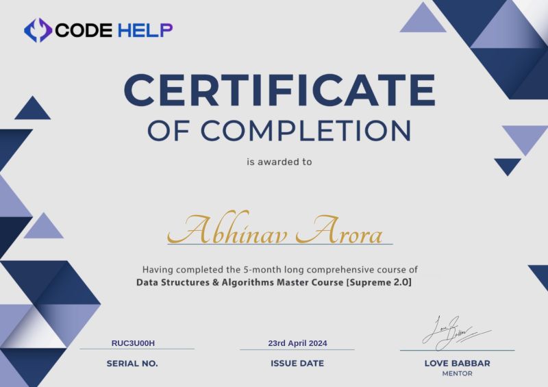 Abhinav Arora on LinkedIn: #datastructures #algorithms #codehelp # ... Abhinav Arora on LinkedIn: #datastructures #algorithms #codehelp # ...