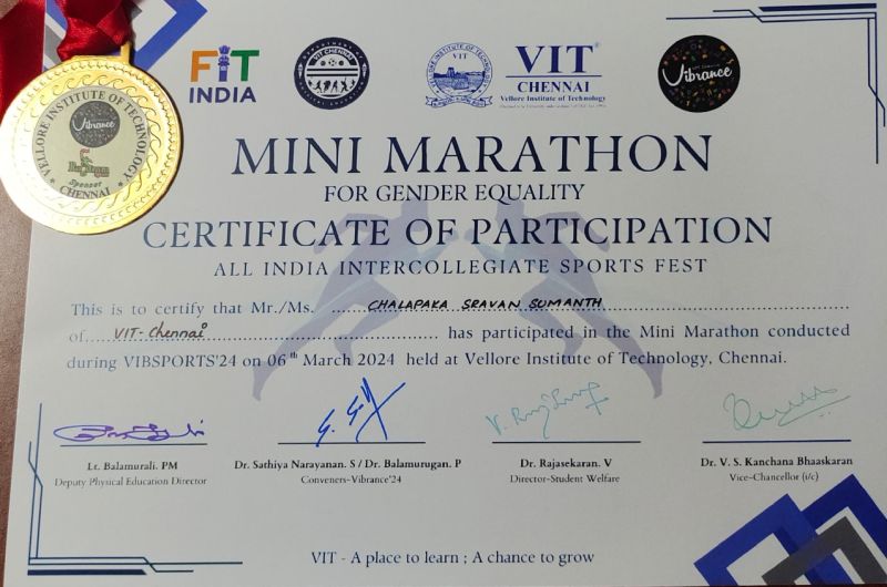 Sravan Sumanth Ch on LinkedIn: #minimarathon #vitchennai Sravan Sumanth Ch on LinkedIn: #minimarathon #vitchennai