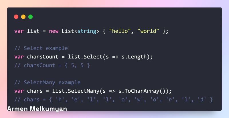 Armen Melkumyan on LinkedIn: #dotnet #csharp #linq #softwaredevelopment ... Armen Melkumyan on LinkedIn: #dotnet #csharp #linq #softwaredevelopment ...