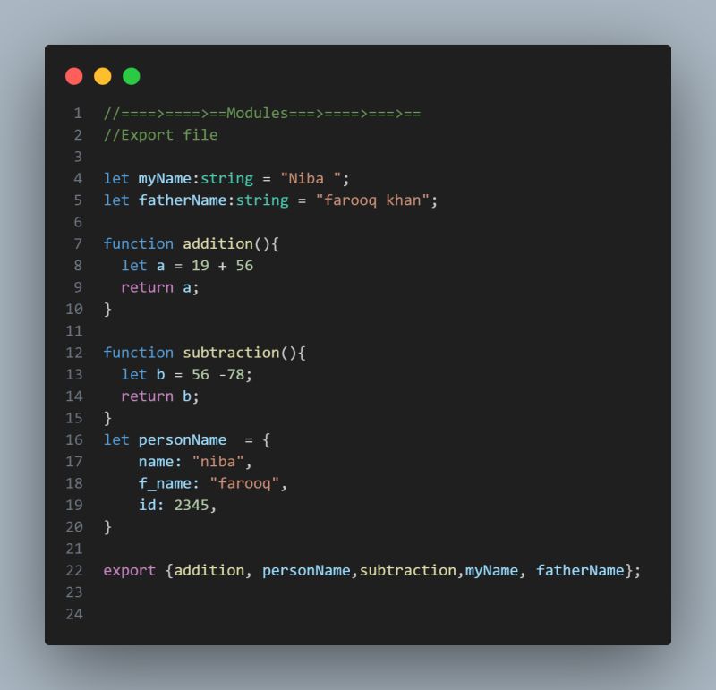 Niba Farooq khan on LinkedIn: #typescript #coding #programming #modules ... Niba Farooq khan on LinkedIn: #typescript #coding #programming #modules ...