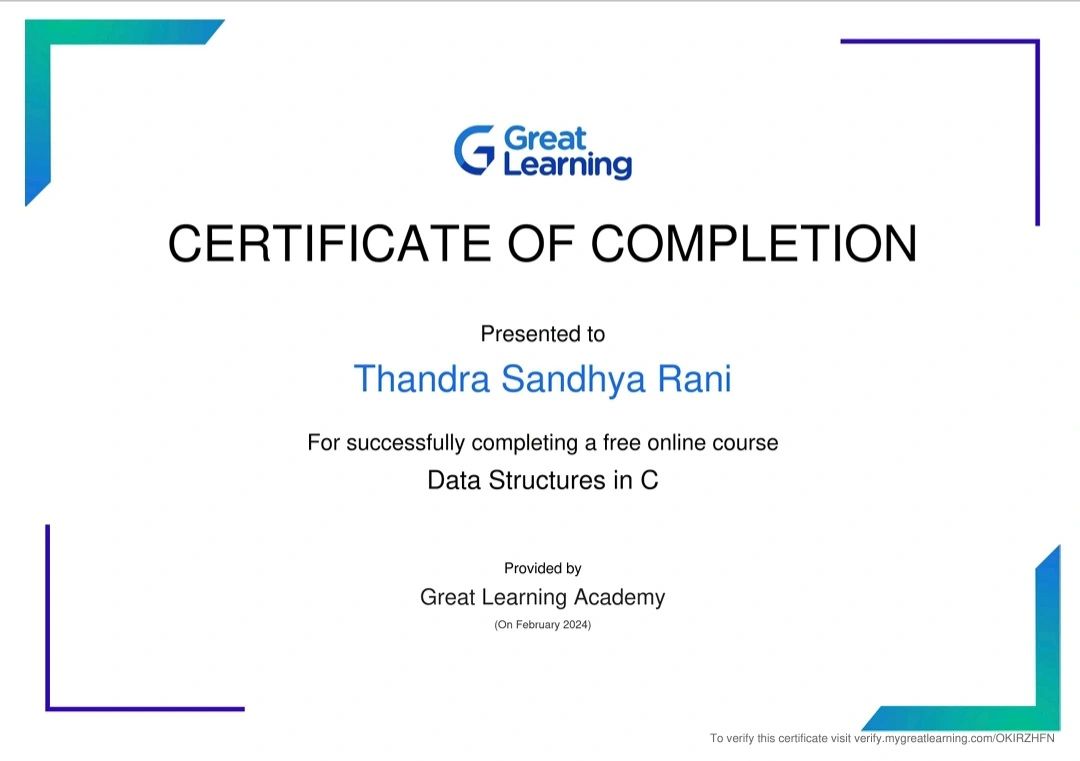 Sandhya Rani on LinkedIn: #codingjourney #code #coding #greatlearning # ... Sandhya Rani on LinkedIn: #codingjourney #code #coding #greatlearning # ...