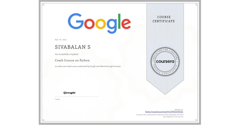 Siva Balan.S on LinkedIn: #python #codingjourney #coursera Siva Balan.S on LinkedIn: #python #codingjourney #coursera