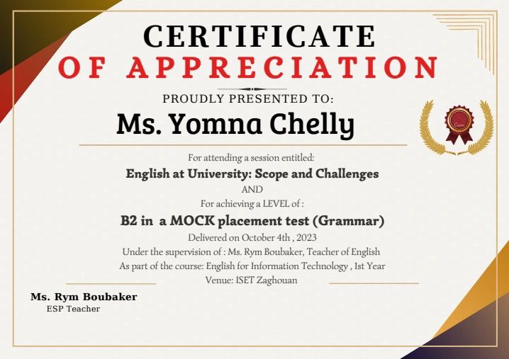yomna chelly on LinkedIn: so proud of getting my first English ... yomna chelly on LinkedIn: so proud of getting my first English ...