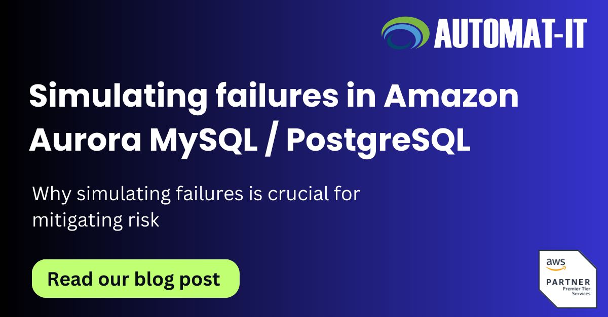 Guy Chen on LinkedIn: Simulating failures in Amazon Aurora MySQL ... Guy Chen on LinkedIn: Simulating failures in Amazon Aurora MySQL ...