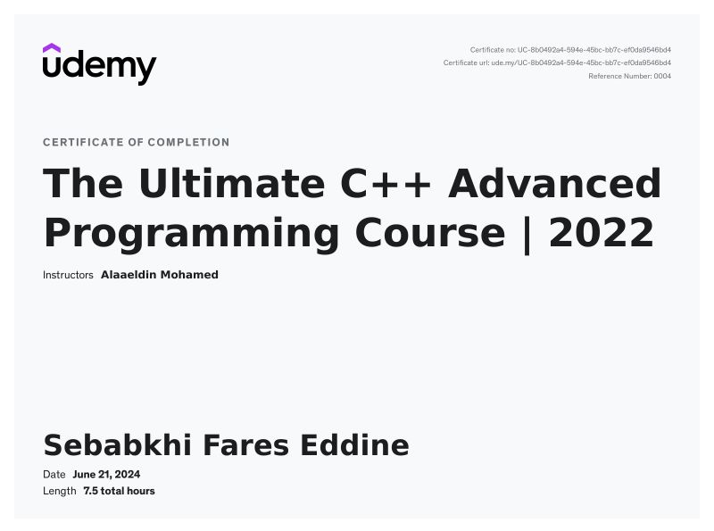 SEBABKHI FARESS EDDINE on LinkedIn: #udemy #cplusplus # ... SEBABKHI FARESS EDDINE on LinkedIn: #udemy #cplusplus # ...