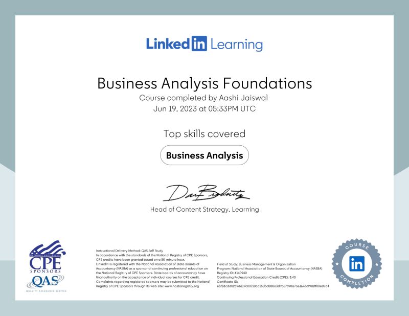Aashi Jaiswal on LinkedIn: Certificate of Completion Aashi Jaiswal on LinkedIn: Certificate of Completion