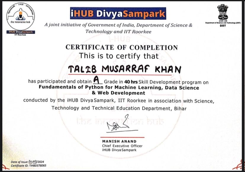 Talib musarraf Khan on LinkedIn: #python #machinelearning #coding # ... Talib musarraf Khan on LinkedIn: #python #machinelearning #coding # ...