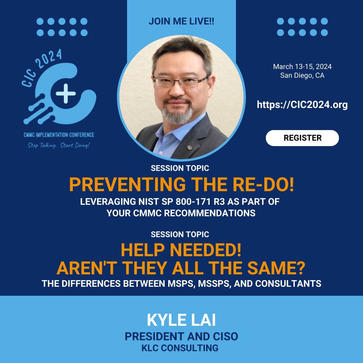 Kyle Lai on LinkedIn: #cic2024 #cmmc #cmmc #dodcmmc #dfars7012 #cui # ... Kyle Lai on LinkedIn: #cic2024 #cmmc #cmmc #dodcmmc #dfars7012 #cui # ...
