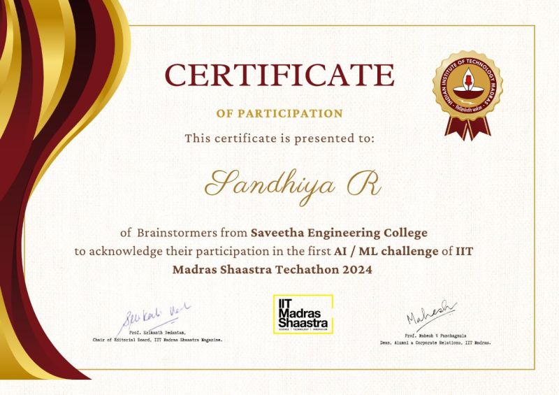 Sandhiya R on LinkedIn: #achievement #certificate #ai #machinelearning ... Sandhiya R on LinkedIn: #achievement #certificate #ai #machinelearning ...