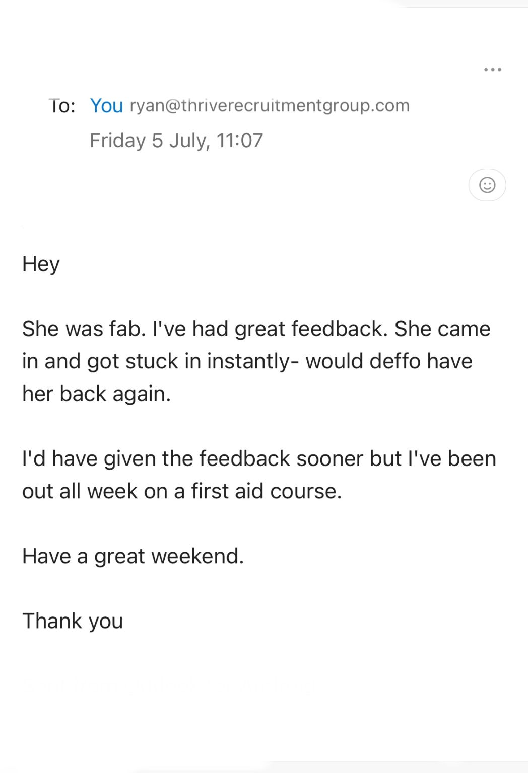 Thrive Recruitment Group on LinkedIn: #feedbackfriday # ... Thrive Recruitment Group on LinkedIn: #feedbackfriday # ...