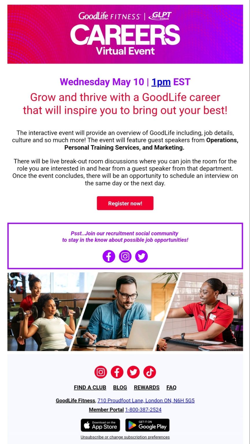 Irene Alvarado Zurita on LinkedIn: Goodlife fitness is hiring! Irene Alvarado Zurita on LinkedIn: Goodlife fitness is hiring!