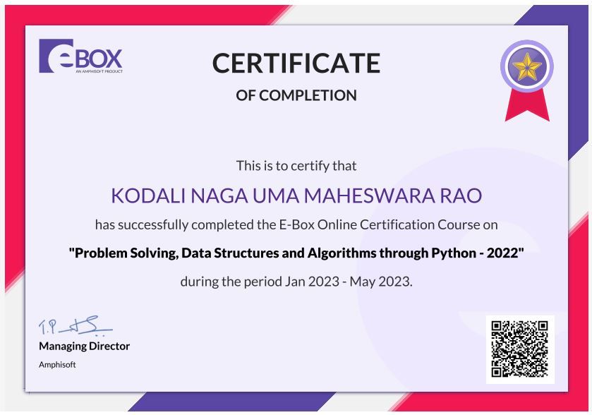 Uma Maheswar Kodali on LinkedIn: #python #algorithms #datastructures # ... Uma Maheswar Kodali on LinkedIn: #python #algorithms #datastructures # ...