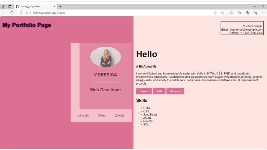 Deepiga V on LinkedIn: #prodigyinfotech #intern #webdevelopment #task4 Deepiga V on LinkedIn: #prodigyinfotech #intern #webdevelopment #task4