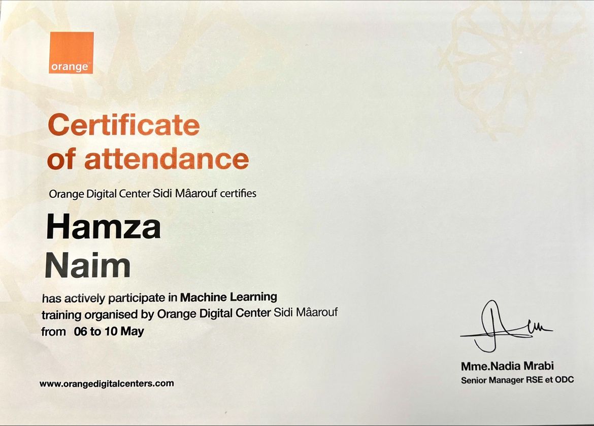 Hamza Naim on LinkedIn: #machine_learning #python #orange Hamza Naim on LinkedIn: #machine_learning #python #orange