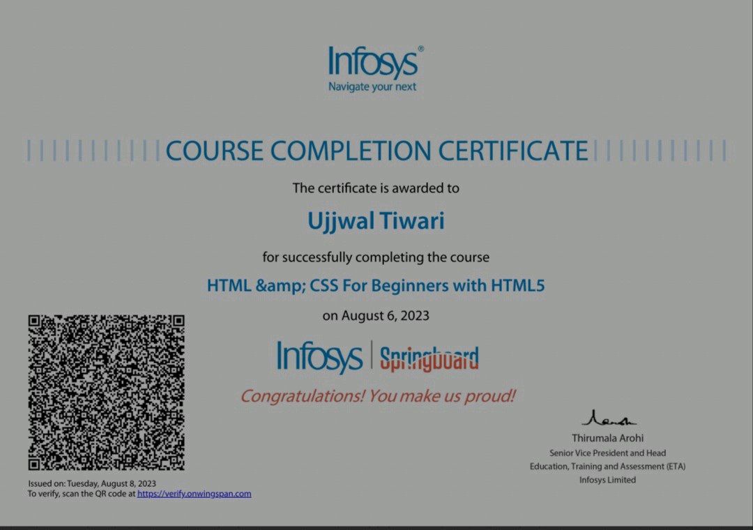Ujjwal Tiwari on LinkedIn: #infosysspringboard #htmlcss #glauniversity ... Ujjwal Tiwari on LinkedIn: #infosysspringboard #htmlcss #glauniversity ...