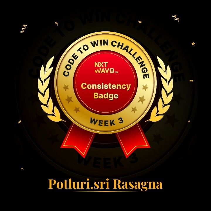 SRI RASAGNA POTLURI on LinkedIn: #ccbp #nxtwave #nxtwaverahulattuluri SRI RASAGNA POTLURI on LinkedIn: #ccbp #nxtwave #nxtwaverahulattuluri