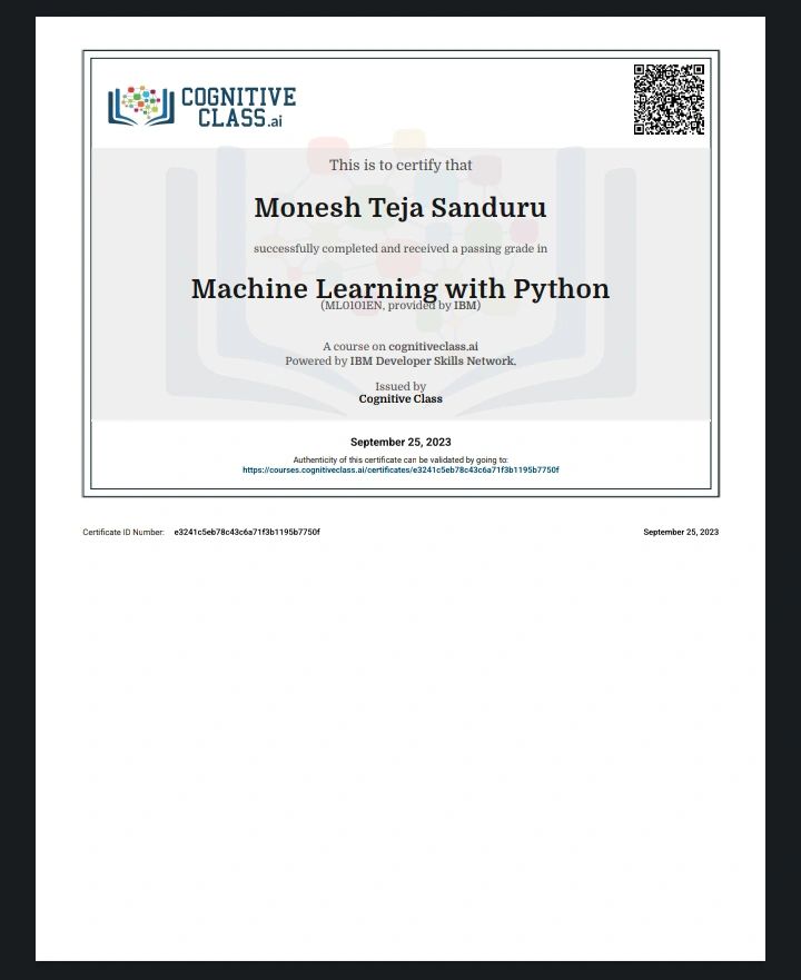 Monesh Teja Sanduru on LinkedIn: #machinelearning #python #ibm # ... Monesh Teja Sanduru on LinkedIn: #machinelearning #python #ibm # ...