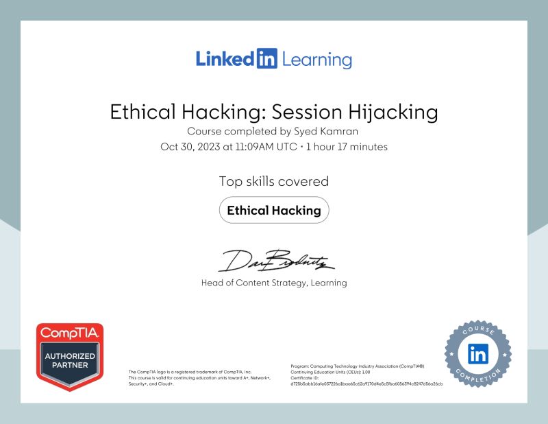 Syed Kamran on LinkedIn: Certificate of Completion Syed Kamran on LinkedIn: Certificate of Completion