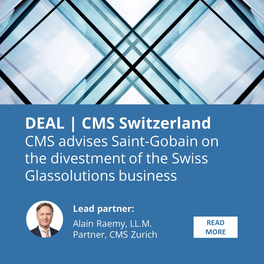 CMS Switzerland on LinkedIn: Deal | CMS advises Saint-Gobain | CMS ... CMS Switzerland on LinkedIn: Deal | CMS advises Saint-Gobain | CMS ...